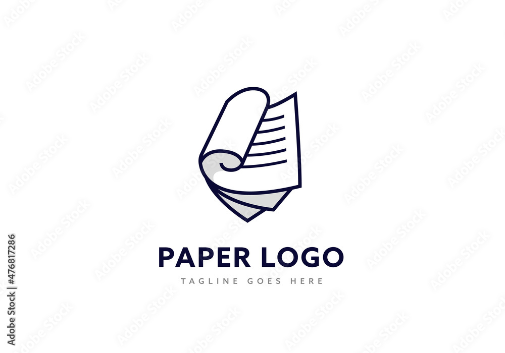 Scroll office paper logo icon Stock Vector | Adobe Stock