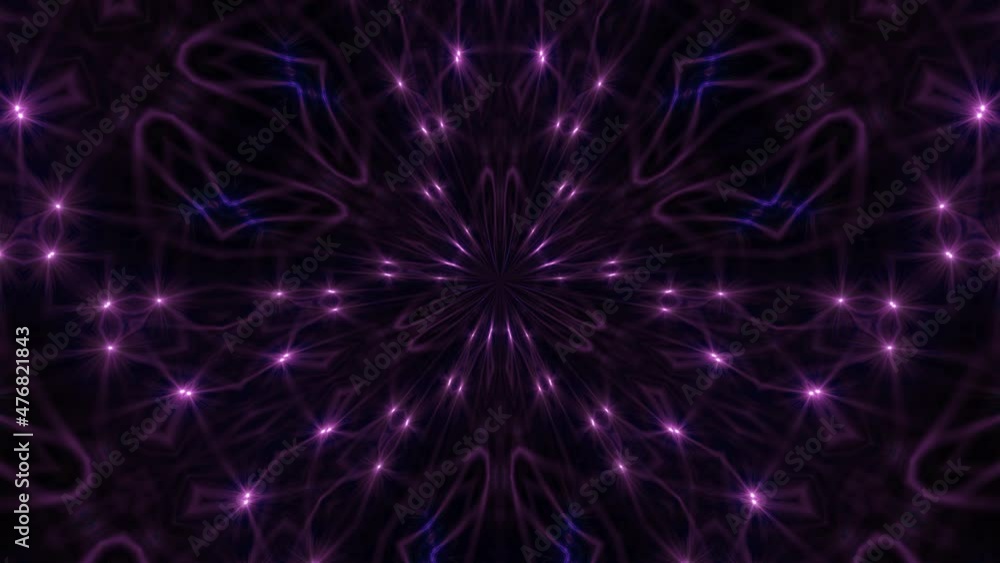 Cosmic chaos trippy animated background. Symmetric kaleidoscope ...