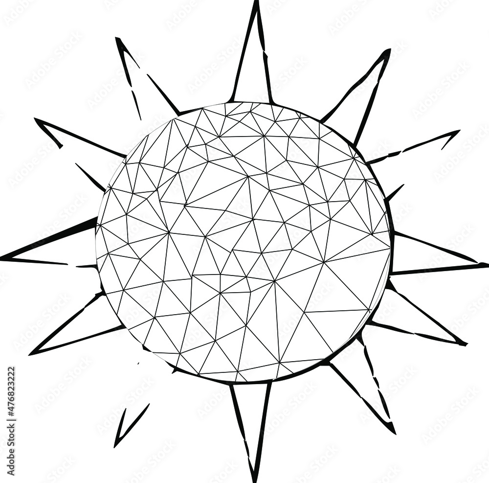 low poly vector illustration of Sun Stock Vector | Adobe Stock
