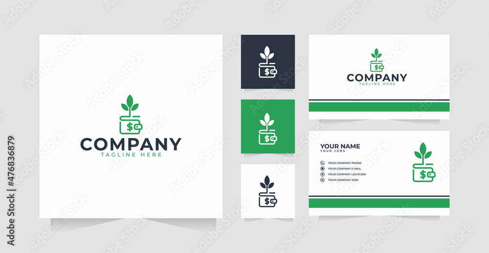 Wallet Tree logo design inspiration and business card Stock Vector ...