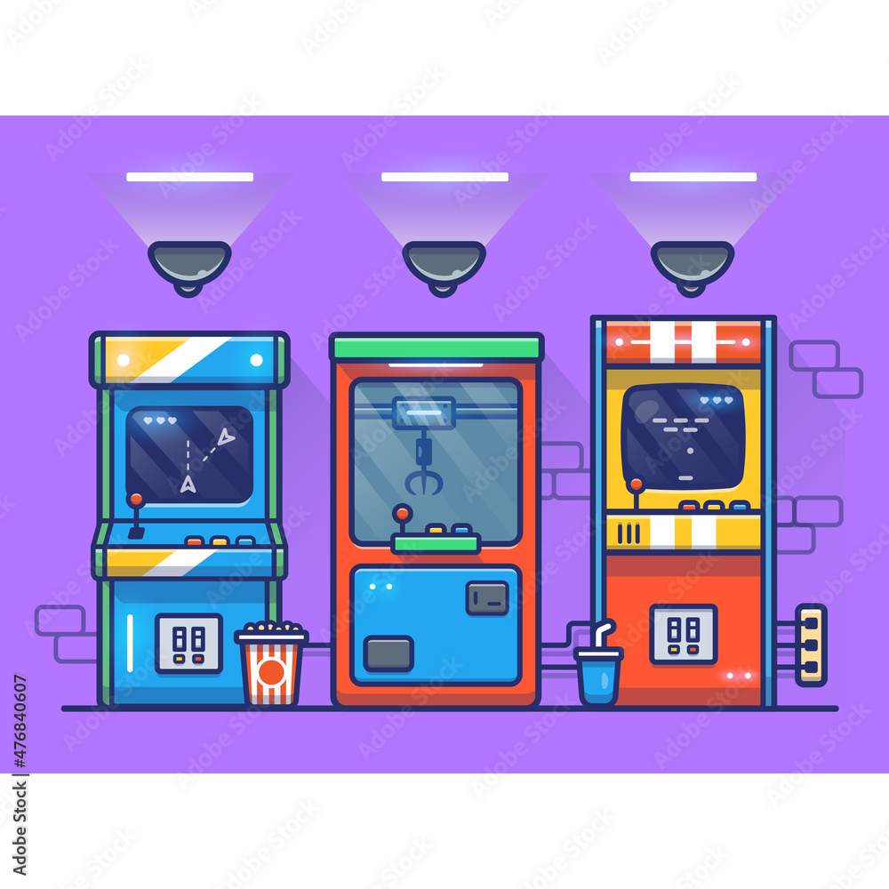 Arcade Machine Cartoon Vector Icon Illustration. Game Technology Icon ...