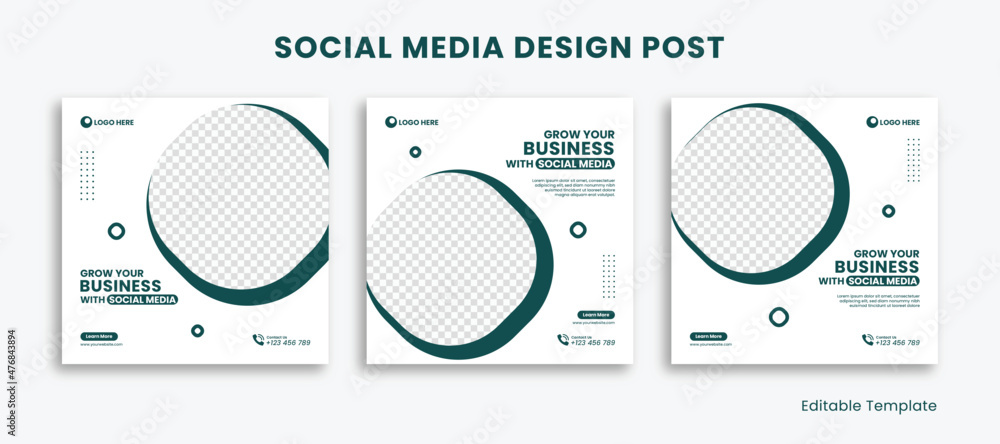 Set of Editable Social Media Instagram Design Post Template, With ...