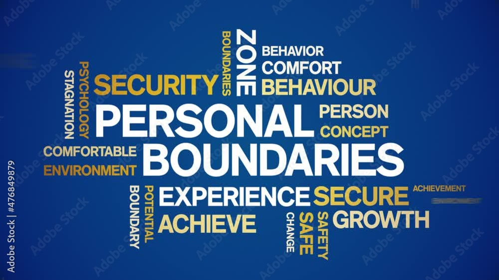 4k Personal Boundaries Animated Tag Word Cloud;Text Design Animation ...