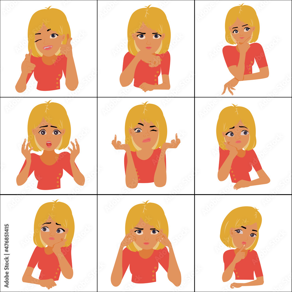 Correction of half nine Cute cartoon girl wearing red shirt in many ...