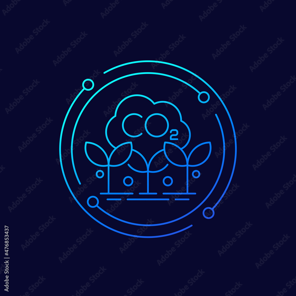 carbon offset line vector icon Stock Vector | Adobe Stock