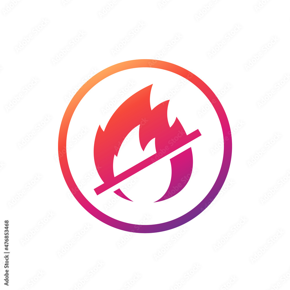 Flame retardant icon on white Stock Vector | Adobe Stock
