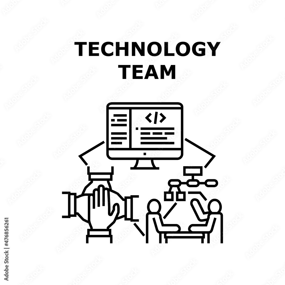 Technology team business. People company. Work wireframe. Office ...