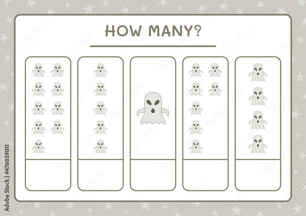 How many Ghost, game for children. Vector illustration, printable ...