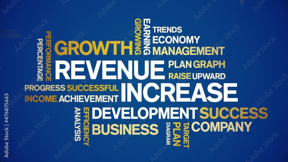 Revenue increase Animated Tag Word Cloud;Text Design Animation ...