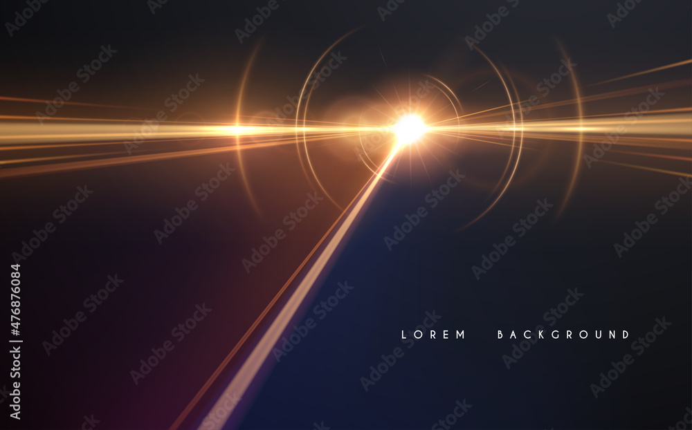 Light effect with rays on dark background Stock Vector | Adobe Stock