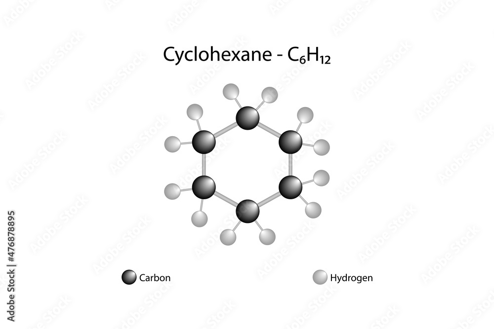 Molecular formula of cyclohexane. Cyclohexane is a compound included in ...
