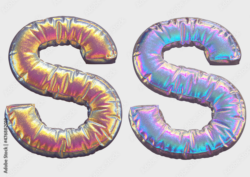 Holographic Glitter alphabet. Letter S. Stock Illustration | Adobe Stock