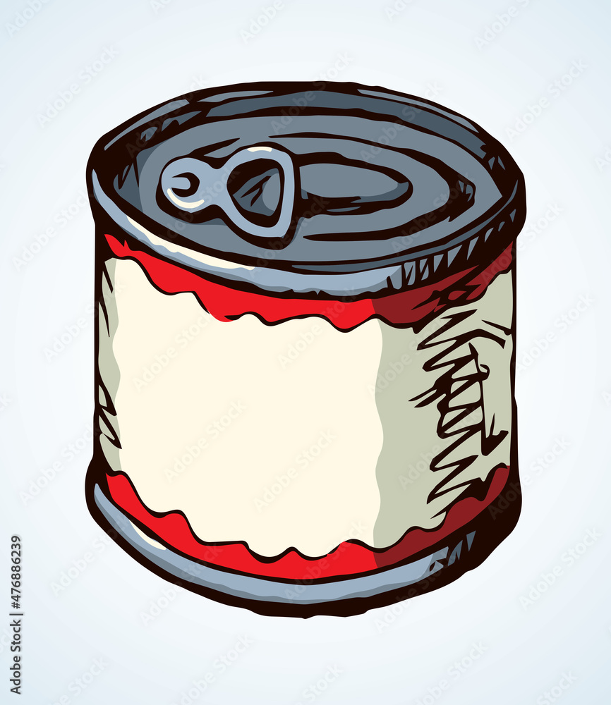 Fish Can. Vector drawing icon Stock Vector | Adobe Stock