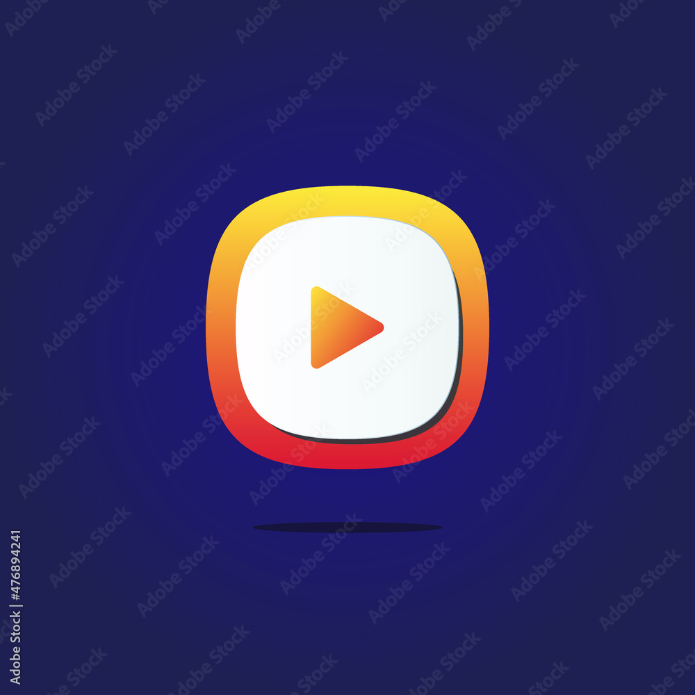 Play Button sign 3D icon. Icons web, logo, button. 3D vector ...