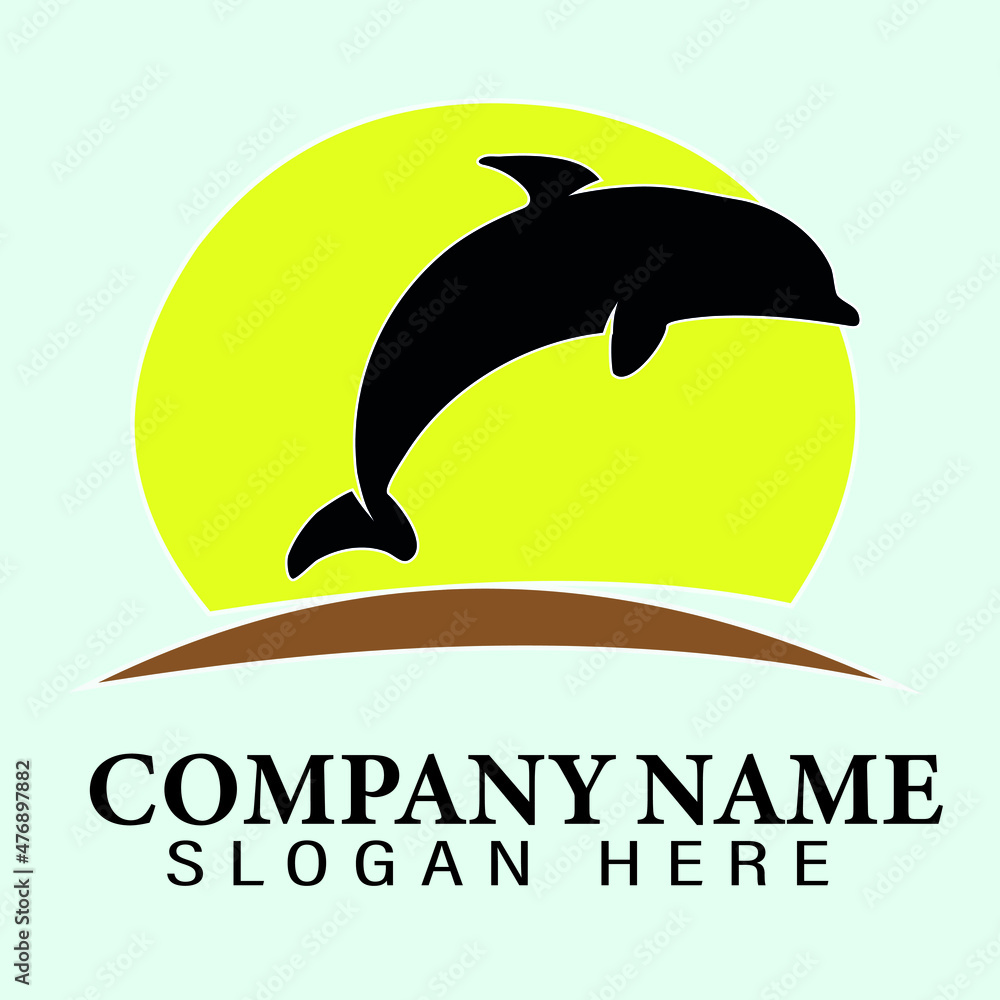 dolphin logo vector logo icon Stock Vector | Adobe Stock