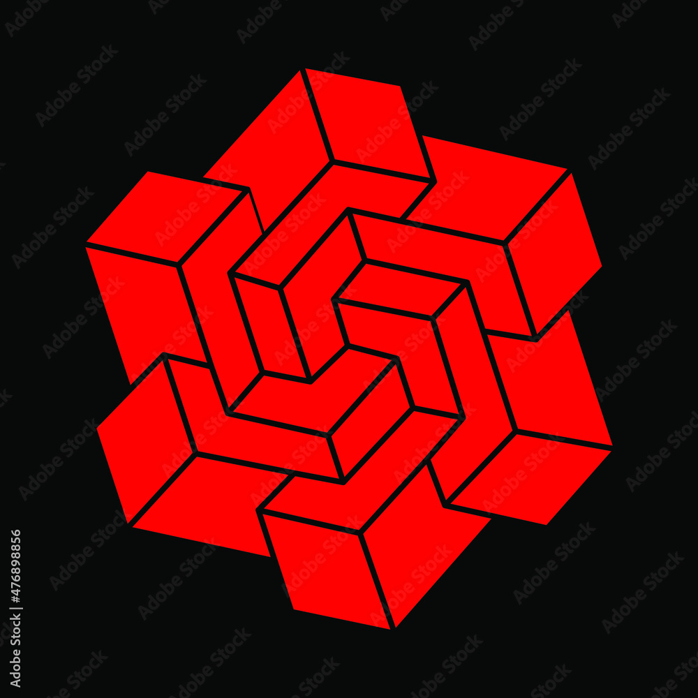 Escher paradox geometry. Optical illusion objects. Sacred geometric ...