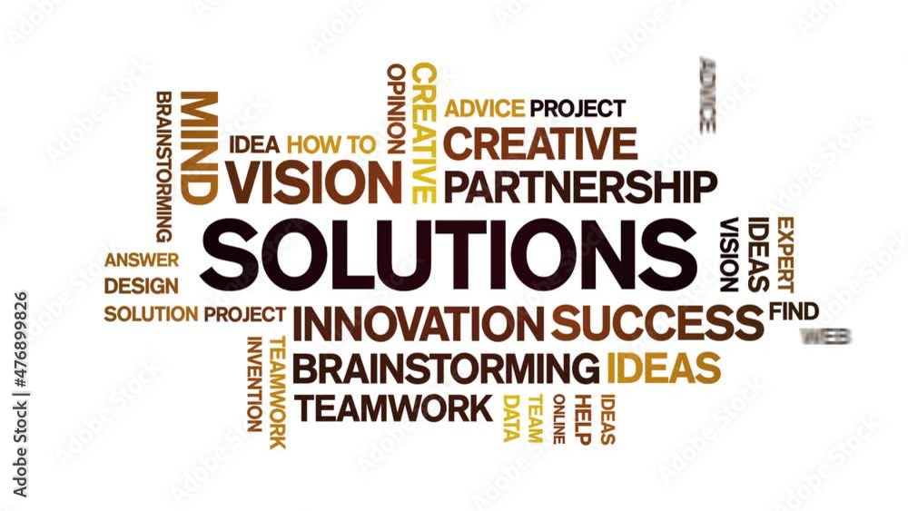 Vidéo Stock Solutions Animated tag word cloud;text design animation ...