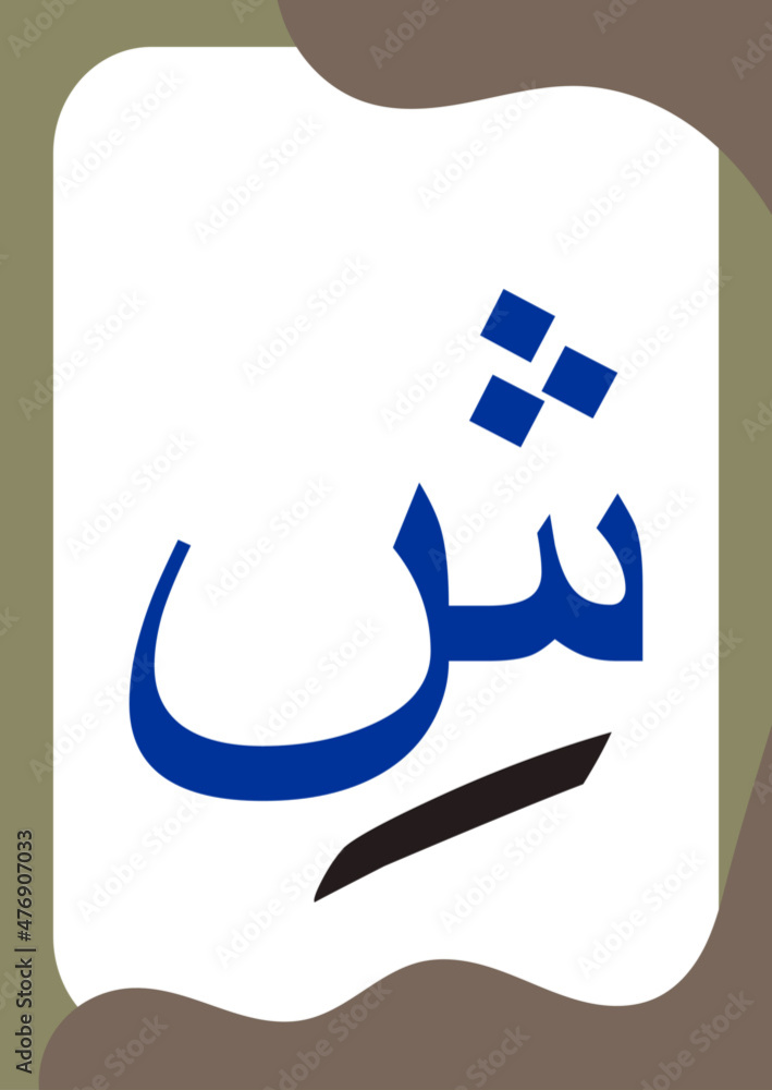 Syin Kasrah - Flashcards of basic Arabic letters or hijaiyah letters ...