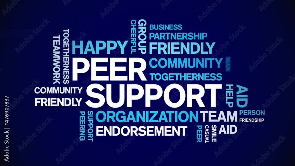 Peer Support animated tag word cloud;text design animation kinetic ...