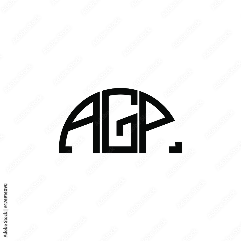 AGP letter logo design on black background. AGP creative initials ...
