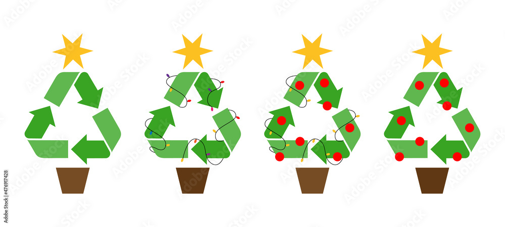 Have a Green Christmas.Recycle christmas three icon.Eco-friendly ...