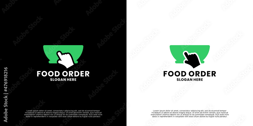 food order logo design. modern delivery online food logo template Stock ...