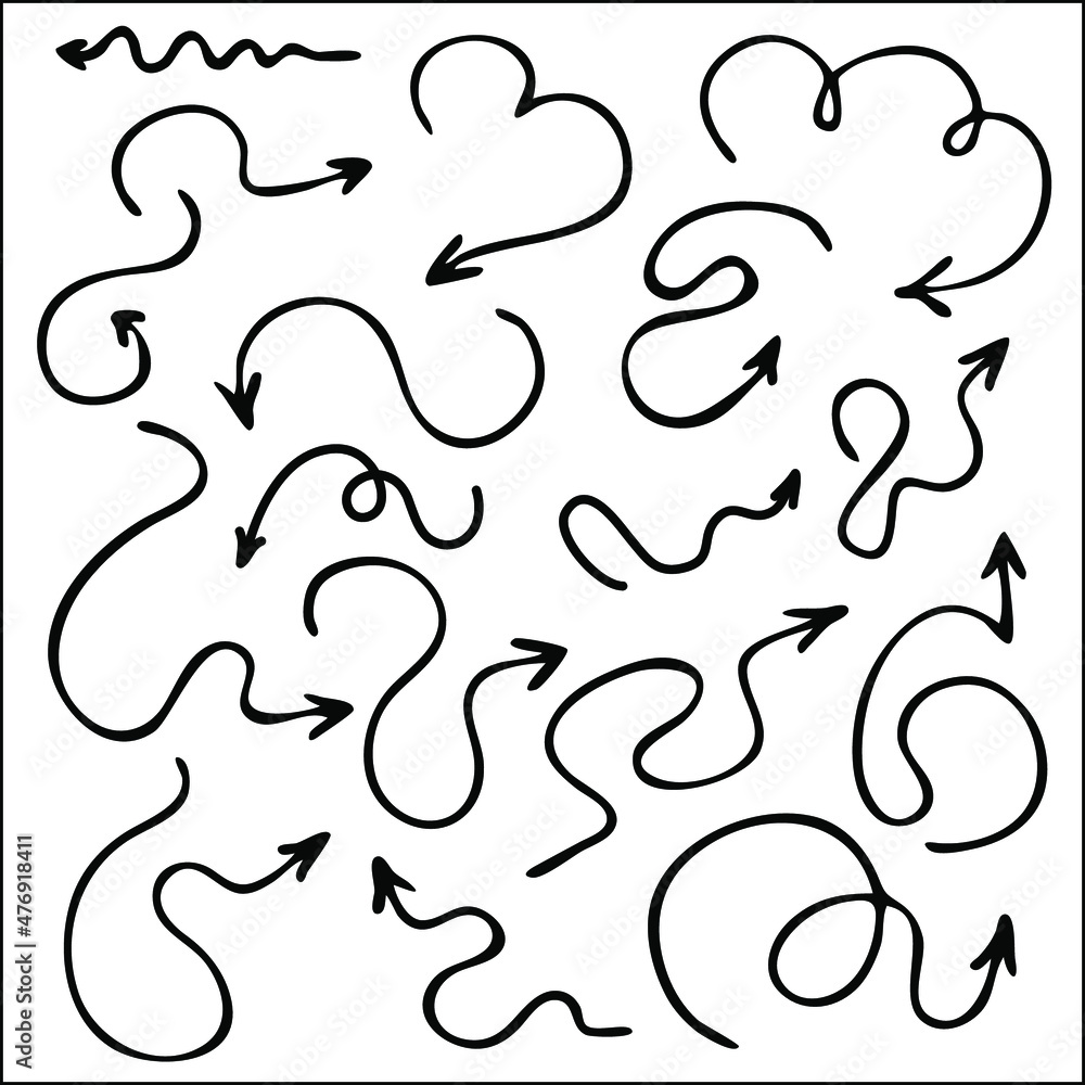 Set of funny arrows for menus, wedding, greeting cards decoration ...