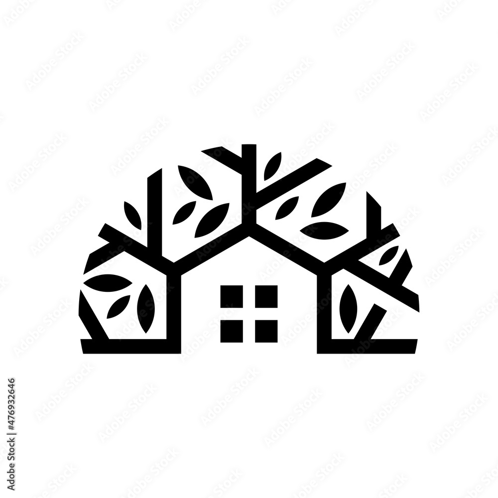 House tree home logo design Stock Vector | Adobe Stock