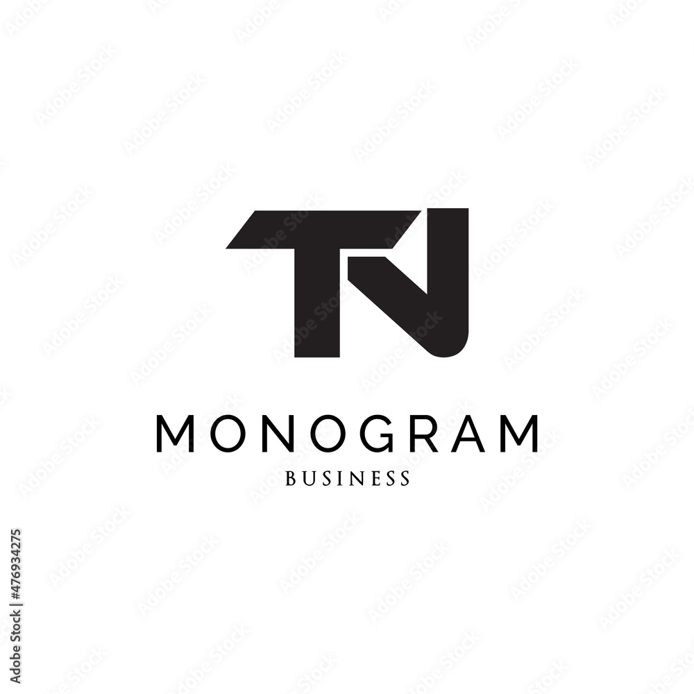 Initial letter TN monogram logo design inspiration Stock Vector | Adobe ...