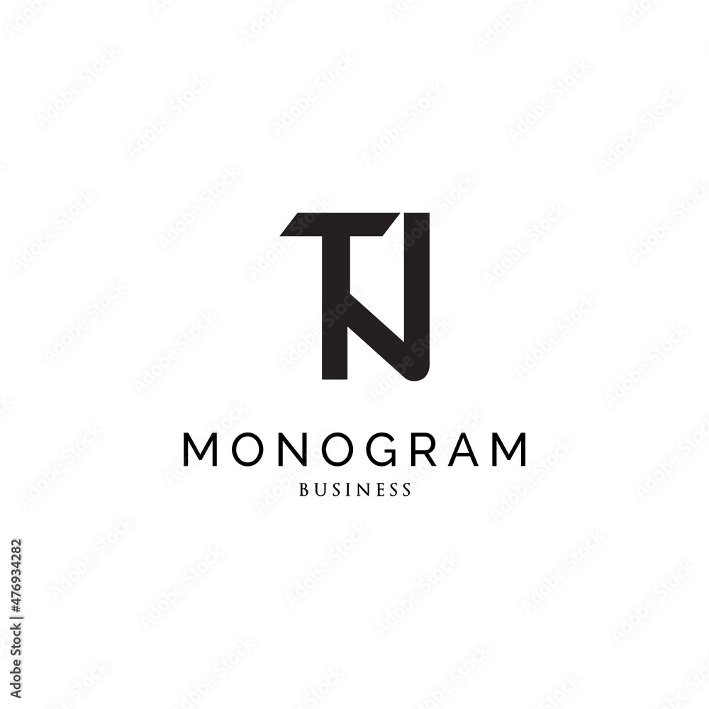 Initial letter TN monogram logo design inspiration Stock Vector | Adobe ...