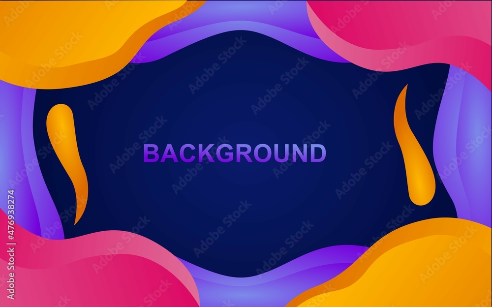 horizontal background design with abstract shapes in blue and colorful ...