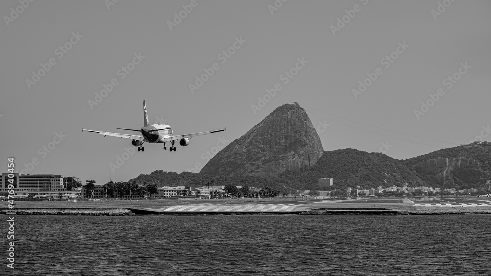 Rio de Janeiro, Brazil - December, 2020: Commercial plane landing on ...