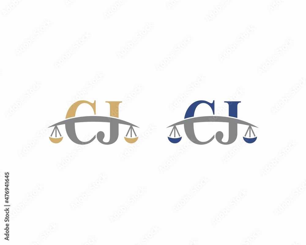 Letters CJ Logo With Scale of Justice Logo Icon 001 Stock Vector ...