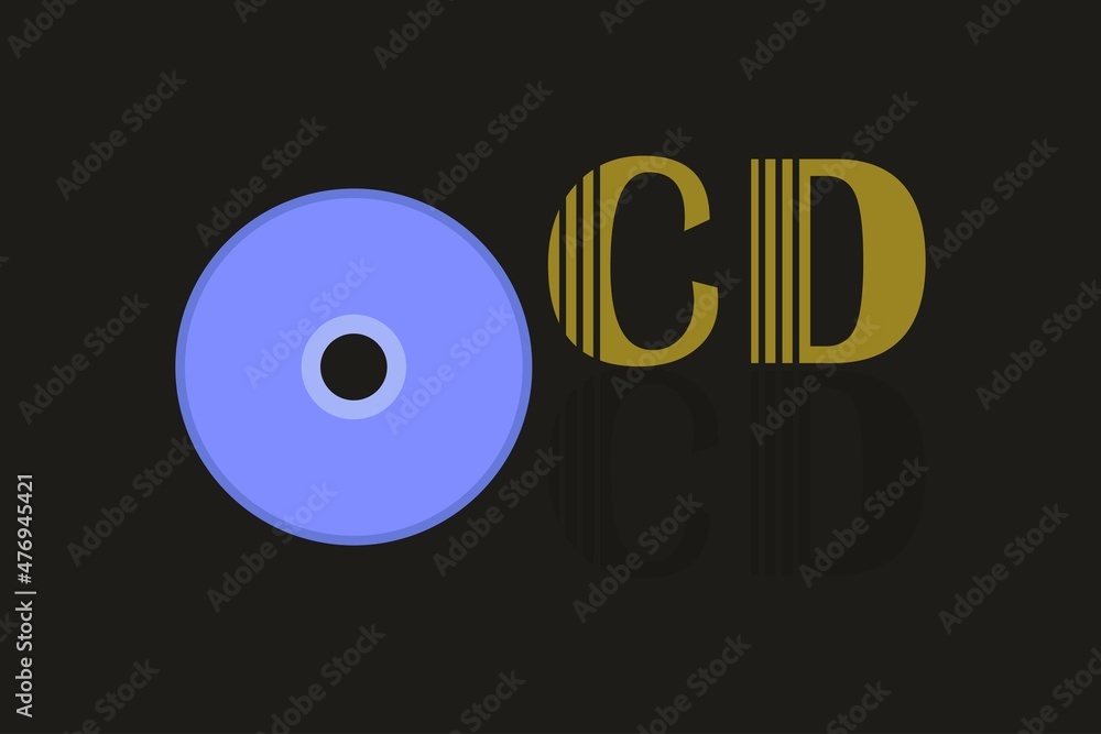 CD cassette symbol with typography vector design. VCD, DVD disc sign ...