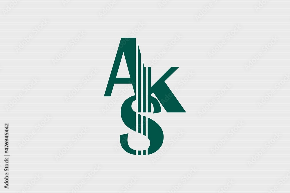AKS lettering iconic logo vector illustration. AKS letter mark logo ...