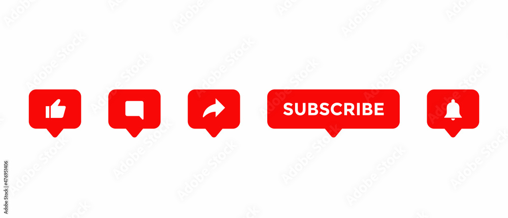 Like, Comment, Share and Subscribe Icon in Speech Bubble. Vector Illustration Stock Vector ...