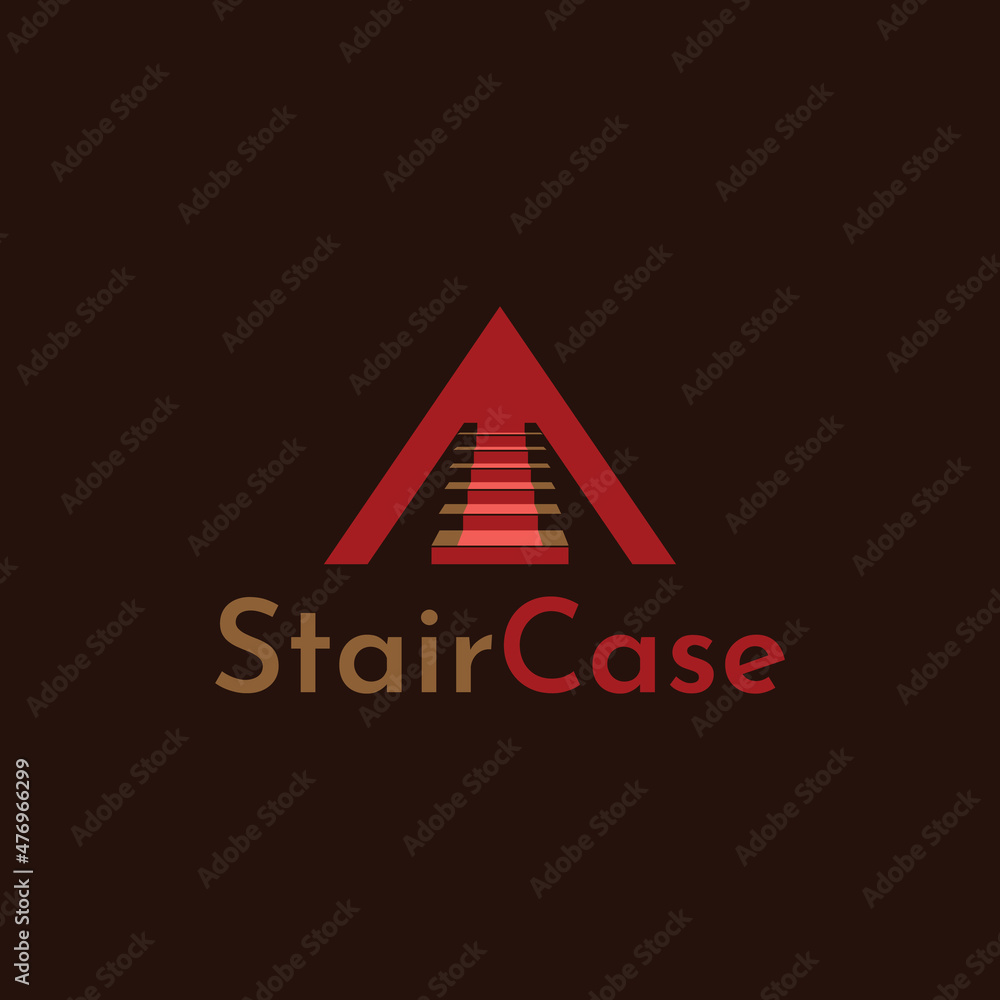 Letter A stairs logo vector, perfect for construction, interior or ...