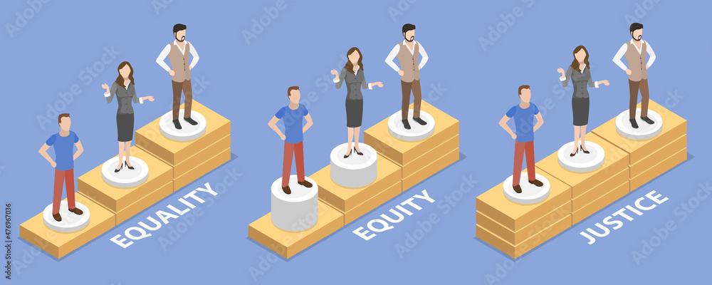 3D Isometric Flat Vector Conceptual Illustration of Equality Vs Equity ...