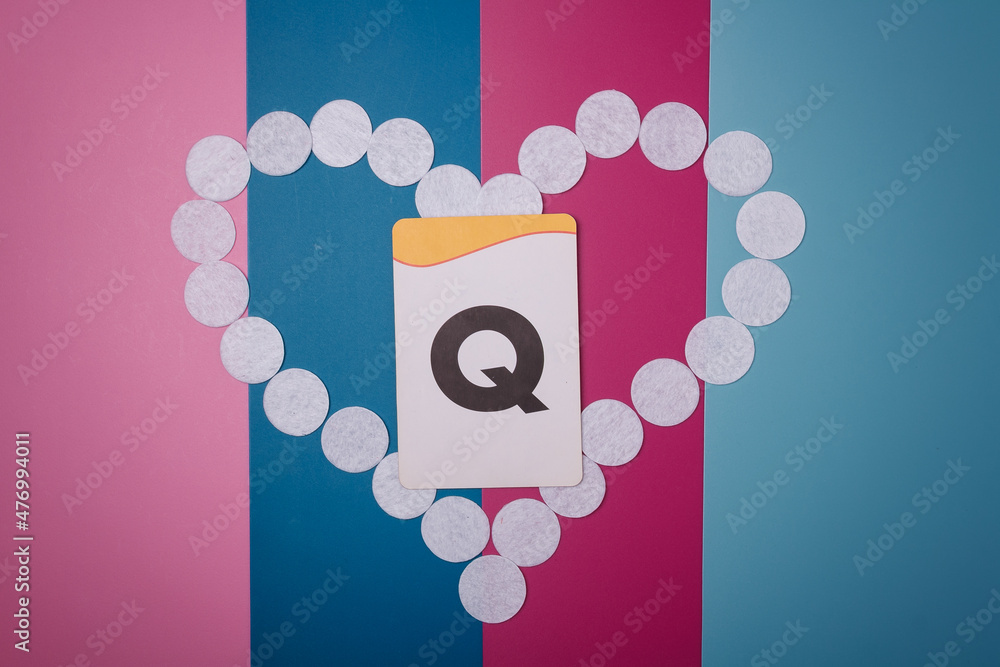Letter Q on lgbtq symbolic background. Queer or questioning, gender ...