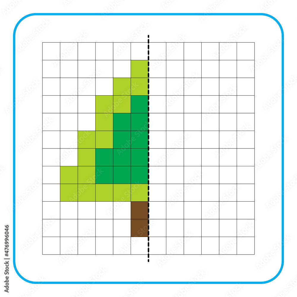 Picture reflection educational game for kids. Learn to complete ...