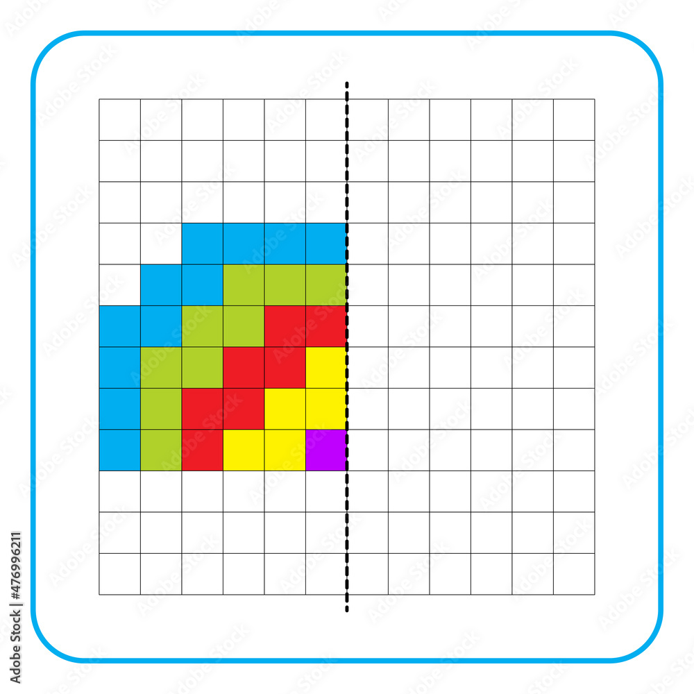 Picture reflection educational game for kids. Learn to complete ...