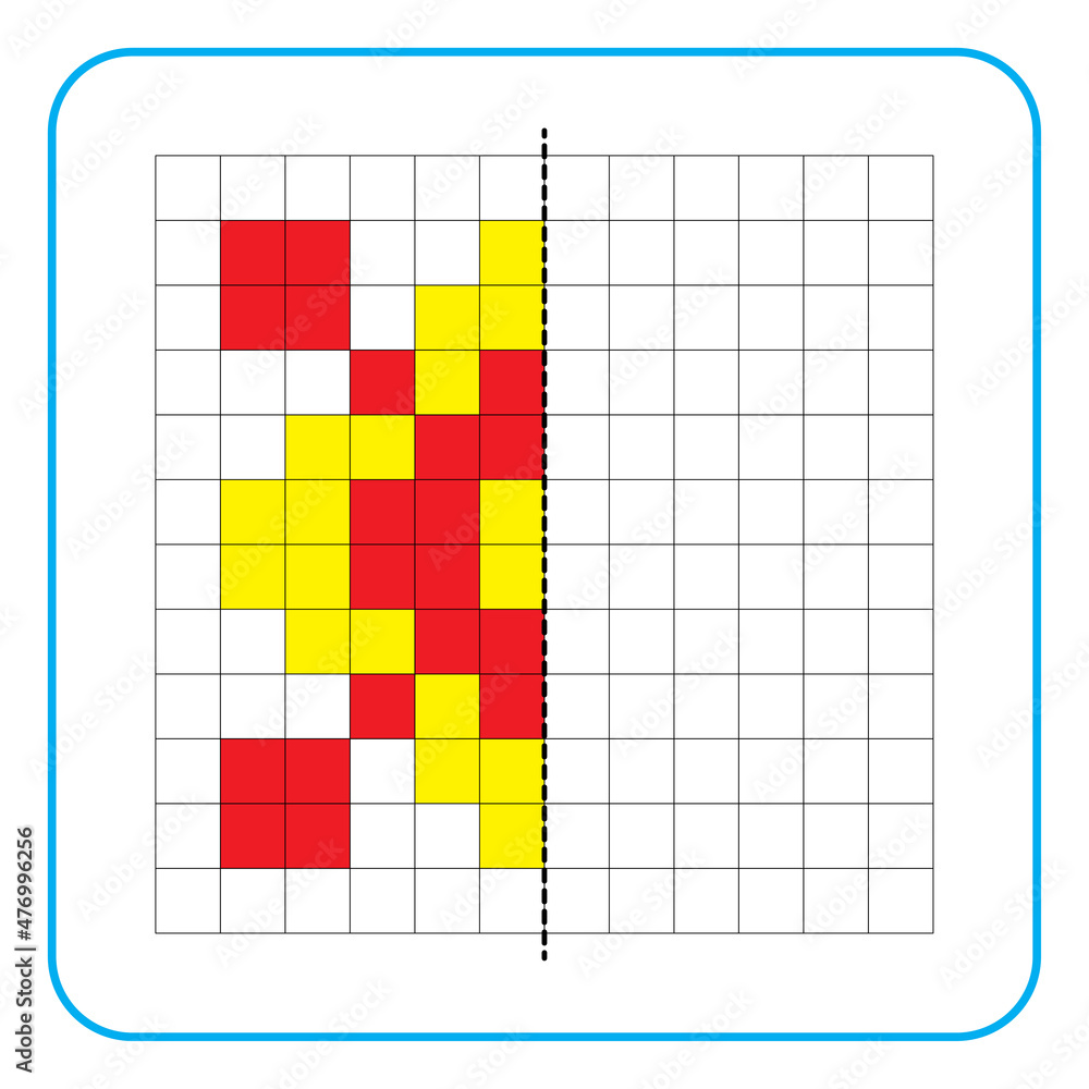 Picture reflection educational game for kids. Learn to complete ...