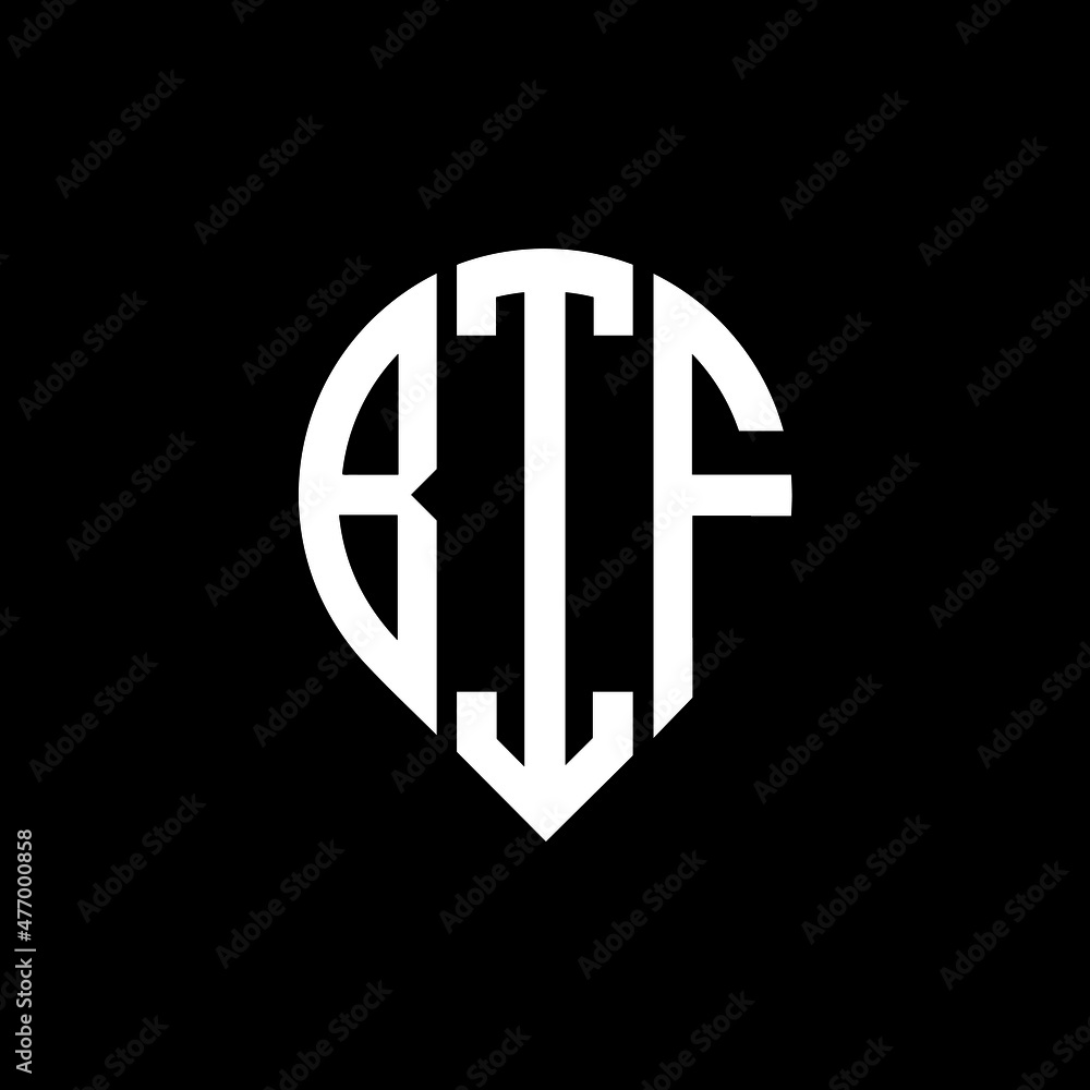 BIF letter logo design on black background. BIF circle letter logo ...