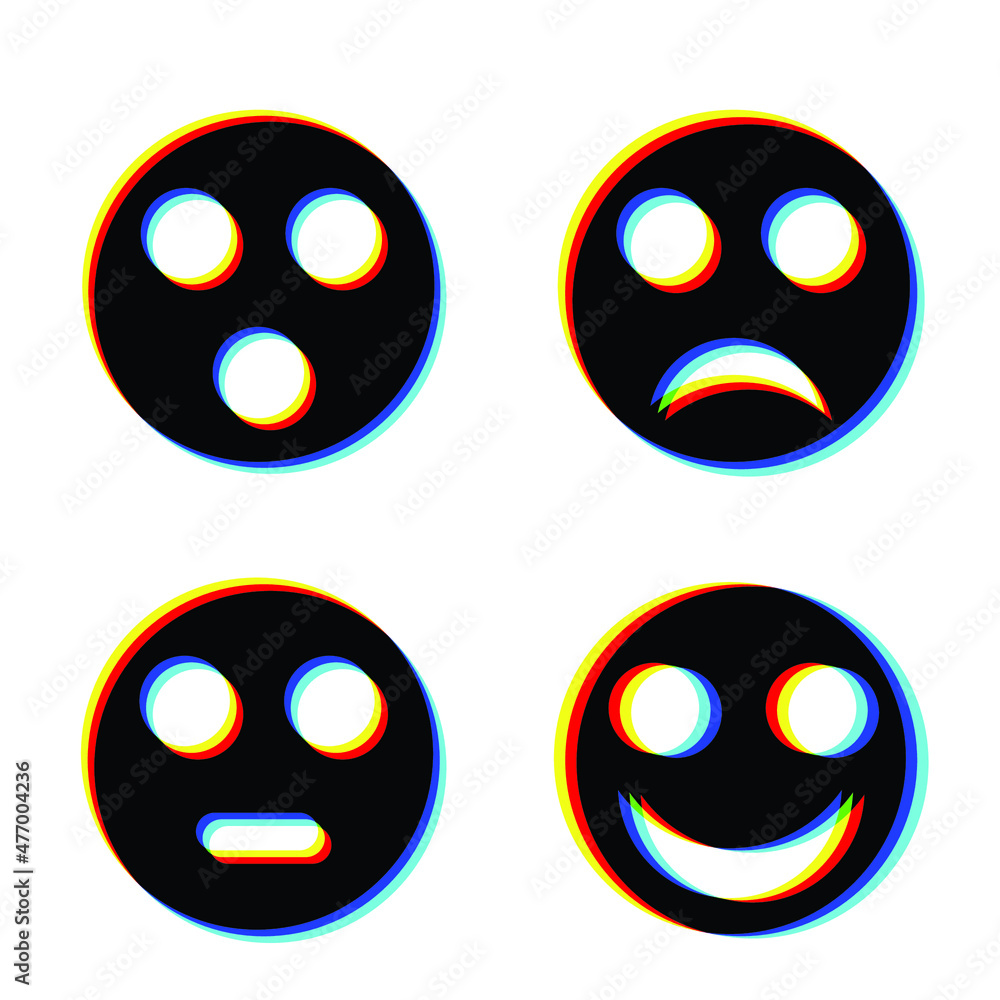 Vetor do Stock: Glitch distorted geometric shape . Blurred emoji ...