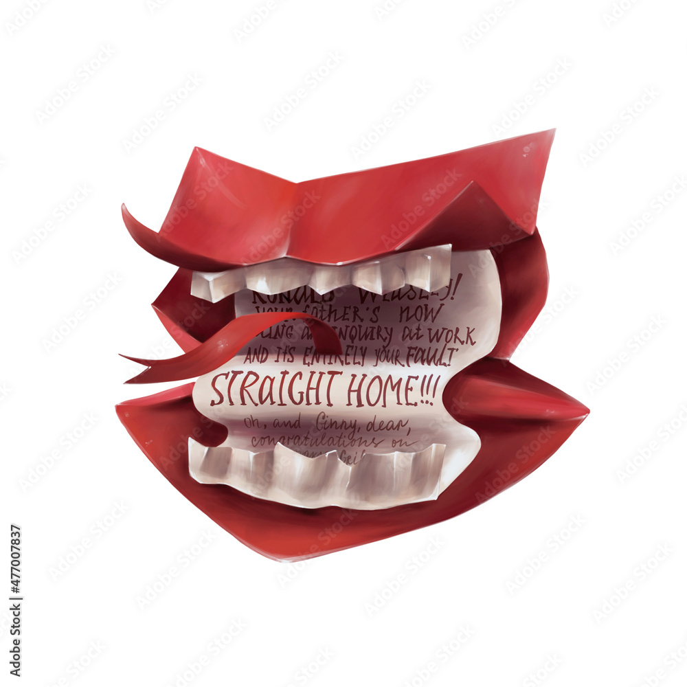 Howler letter, Witchery postcard, Hand drawn illustration, Isolated on ...