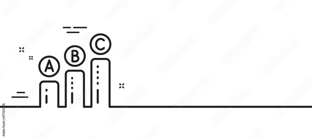 Graph line icon. Column chart sign. Ab test diagram symbol. Minimal ...