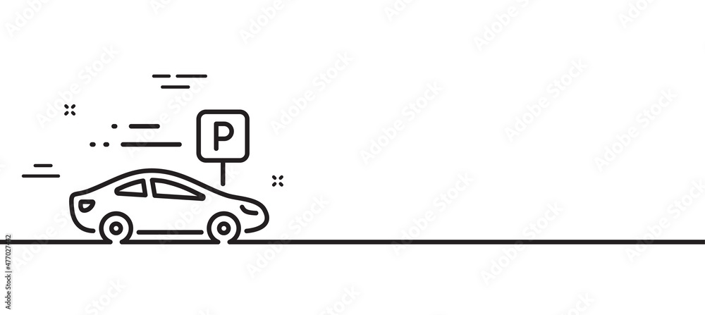 Car parking line icon. Park place sign. Hotel service symbol. Minimal ...