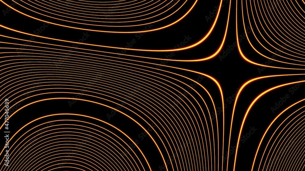 Curved lines are distorted in computer space. Design. Neon curved lines ...