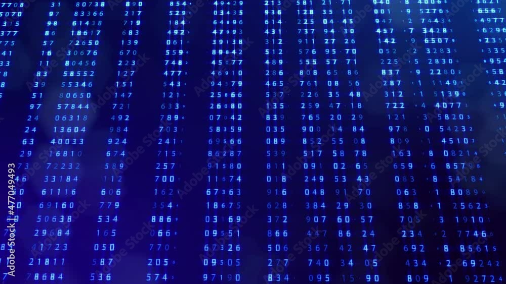 3d loop background, concept of digital data processing, calculation and visualization of ...