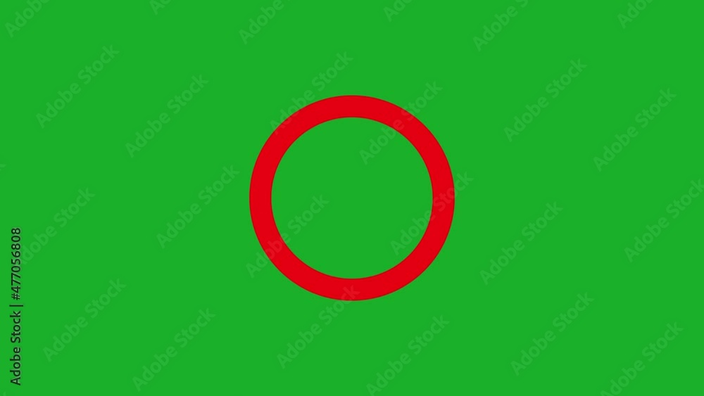 Red circle animating on green screen background Stock Video | Adobe Stock